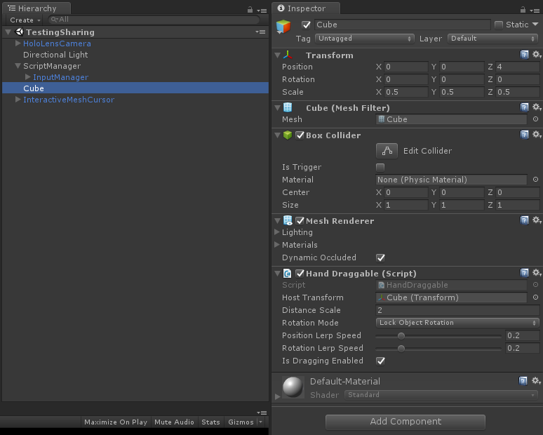 App Created With Holotoolkit Unity 2017210 Crashes In Emulator As Well As In Hololens 
