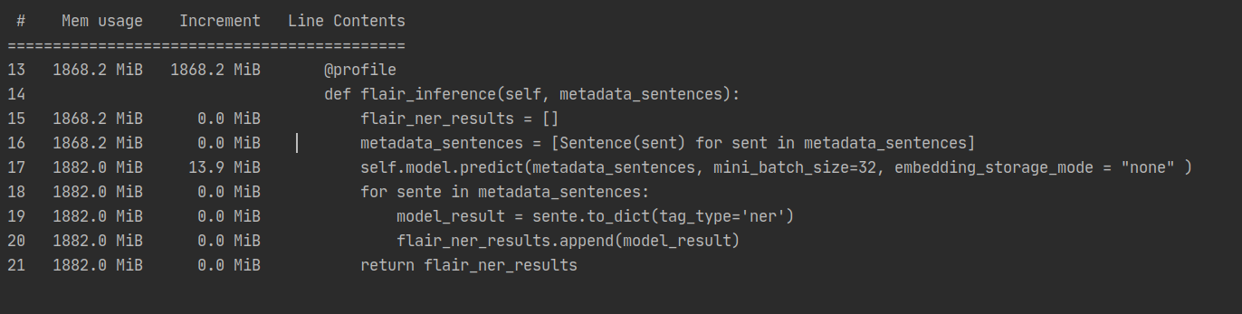 Memory Leak when I am using tagger.predict() on batch sentences · Issue #1639 · flairNLP/flair ...