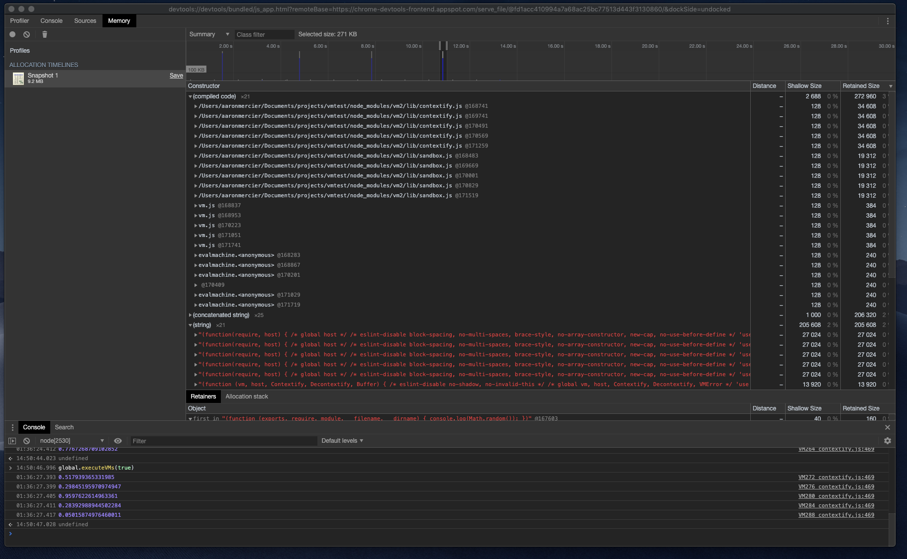 Potential memory leak? · Issue #232 · patriksimek/vm2 · GitHub