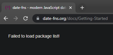 Failed to load package list! · Issue #3469 · date-fns/date-fns · GitHub