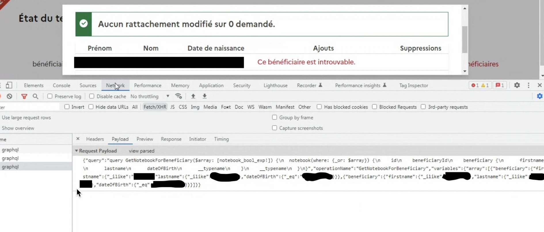 En tant que admin d'un département lorsque j'importe une liste de bénéficiaire pour la ...