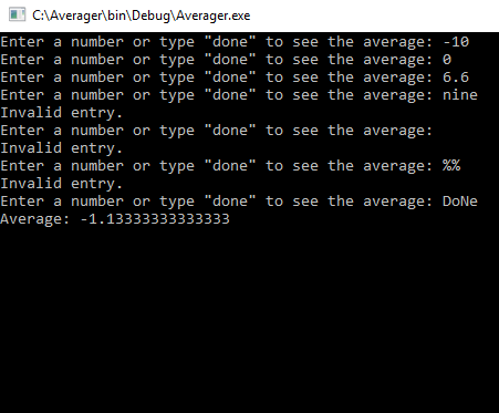 GitHub - ChevyMcMartin/Averager: C# Practice Console App - Takes ...