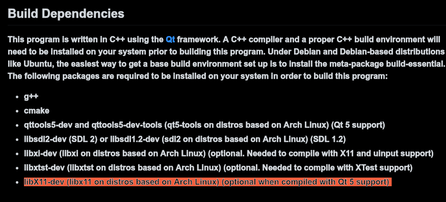 Typo in Build Dependencies · Issue #222 · AntiMicro/antimicro · GitHub