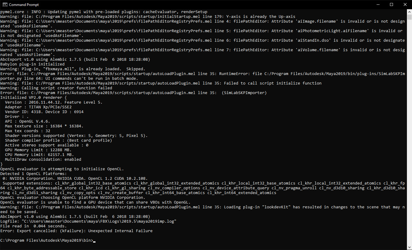 Headless Maya Execution (kFailure): Unexpected Internal Failure · Issue #758 · BabylonJS ...