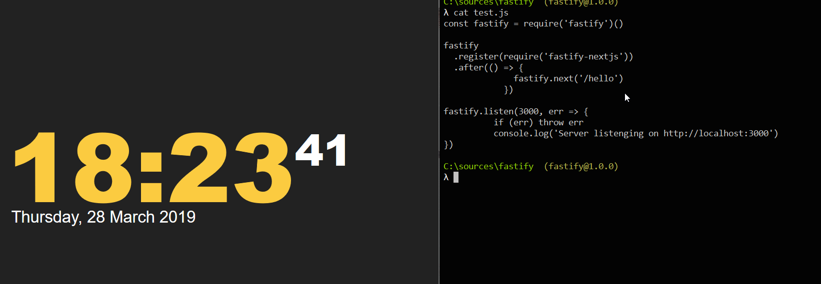 It takes 10s to restart hello world app. · Issue #57 · fastify/fastify-nextjs · GitHub