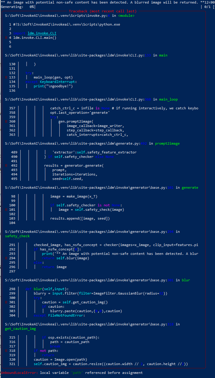[bug]: NSFW checker crashes the app · Issue #2131 · invoke-ai/InvokeAI · GitHub