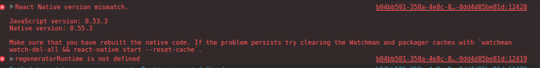 React Native version mismatch (on app that was working a couple of ...