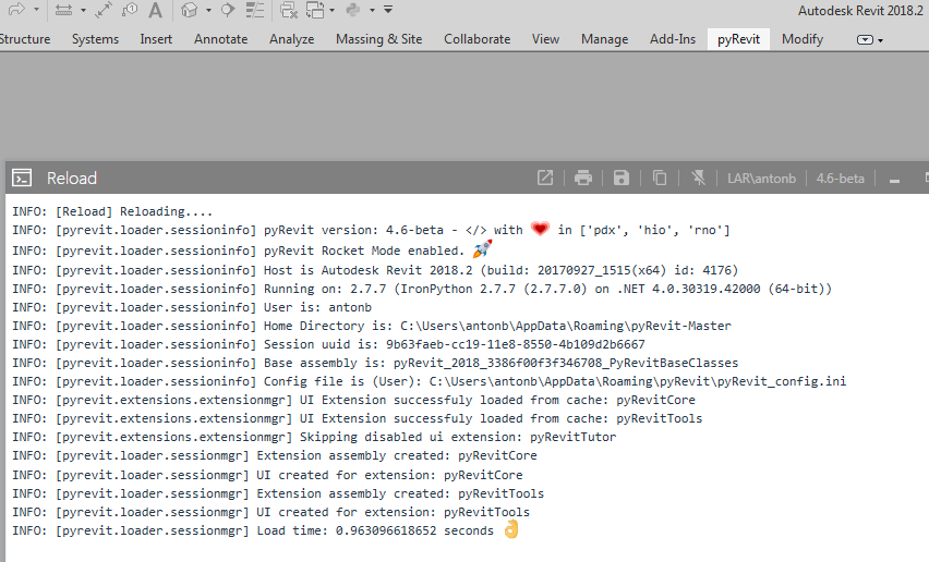 4.6 beta - Custom extension doesn't load · Issue #383 · pyrevitlabs/pyRevit · GitHub
