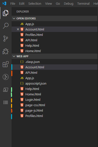 Simple color tabs/bubbles for the file explorer. · Issue #92050 · microsoft/vscode · GitHub