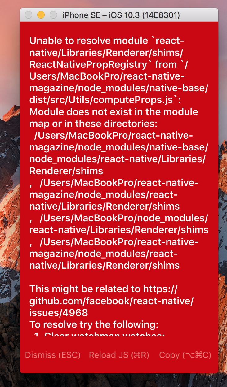After installing NativeBase shows this error on simulator unable to resolve react-native ...