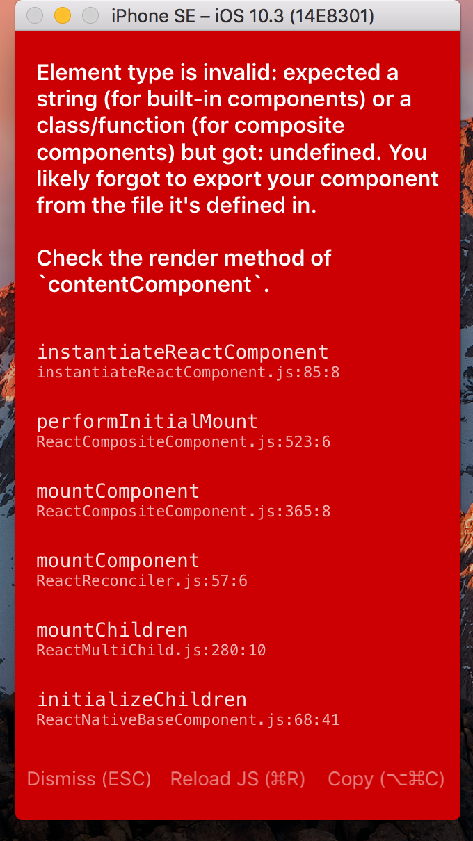 Element Type Is Invalid Expected A String Check The Render Method Of Contentcomponent · Issue