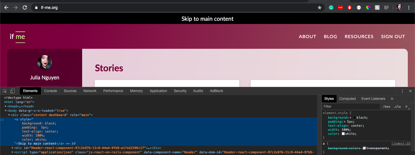 Skip to main content link · Issue #1703 · ifmeorg/ifme · GitHub