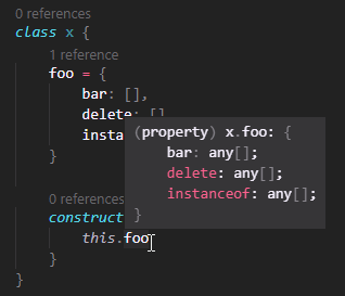 js hover highlights class nested properties matching some reserved keywords · Issue #93762 ...