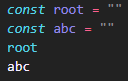 javascript different highlighting when using a variable named `root ...