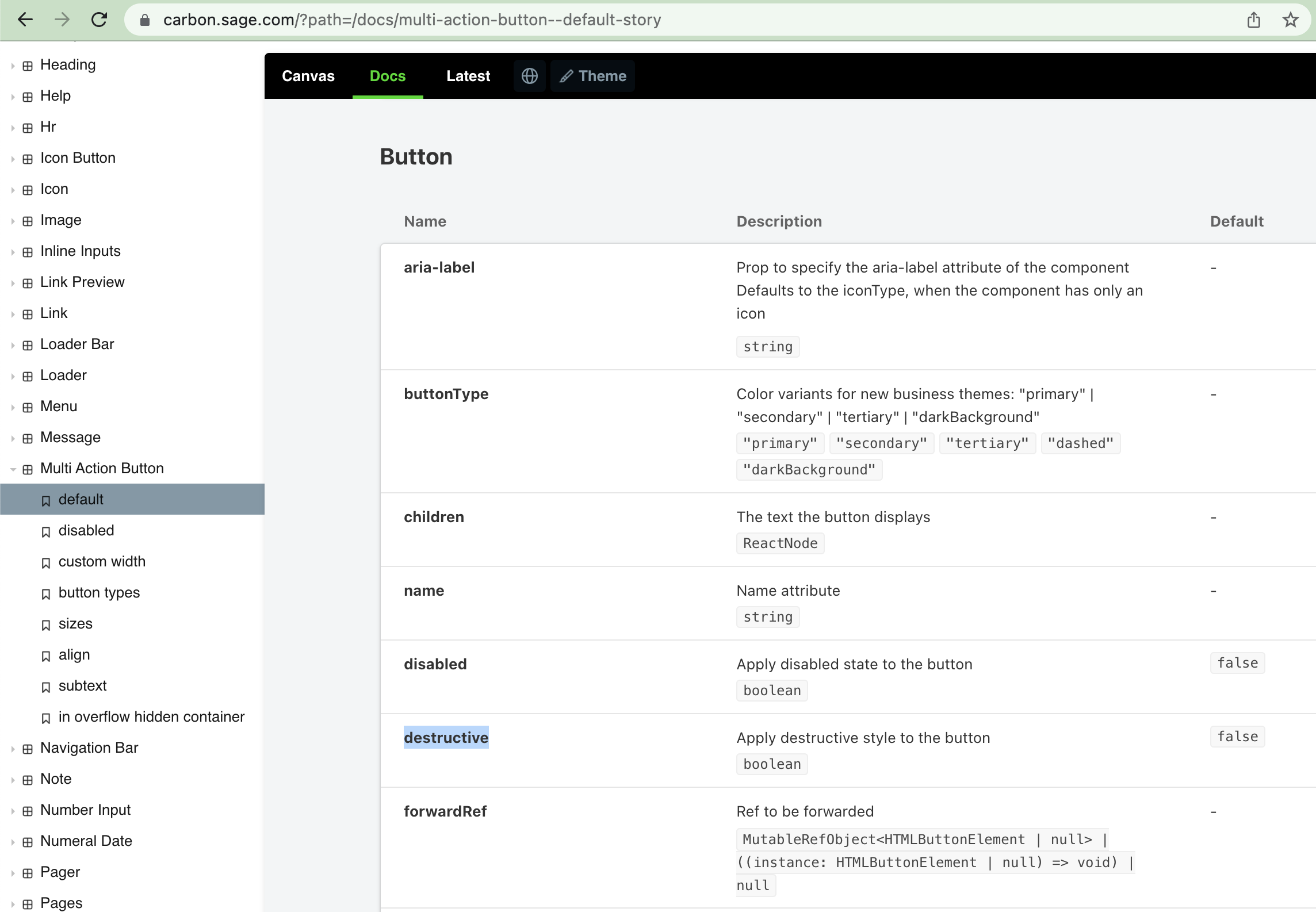 `MultiActionButton` should support the advertised `Button` props · Issue #5720 · Sage/carbon ...
