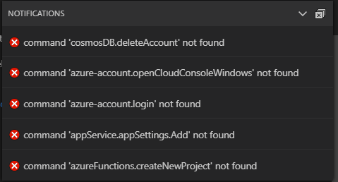 All azure commands in VSC are appearing as not found. · Issue #40 · microsoft/vscode-azurecli ...