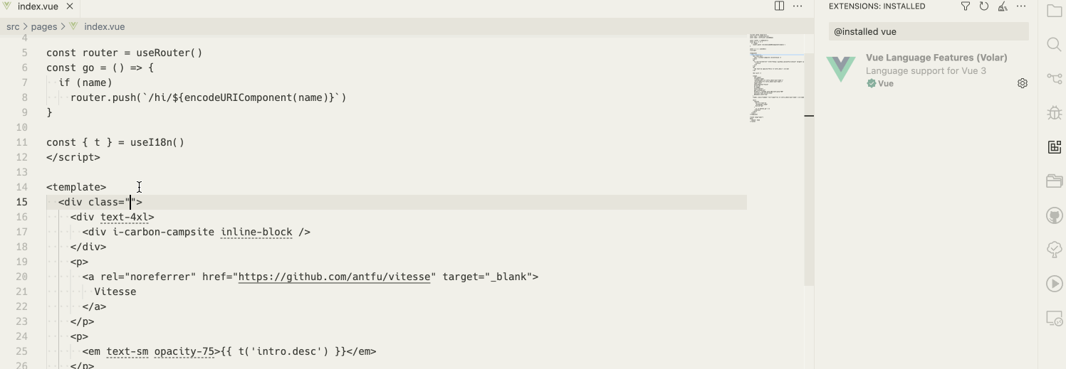 Any Auto Completion Of The Tags Class Attribute Value Lost · Issue 2146 · Vuejslanguage Tools 