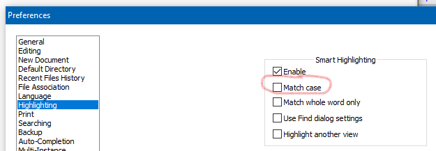 Feature request: highlight selection - case sensitivity · Issue #9282 · notepad-plus-plus ...