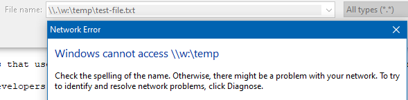 Opening files from UNC path using File Dialog fails - NPP 7.9.3 · Issue ...