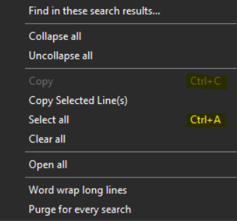 Add keyboard accelerators to Search-results context menu · Issue #9824 ...