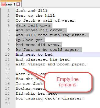 Limit scope of Remove Empty Lines to a selection, if one is active ...