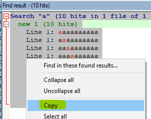 Right-click Copy in Find-result window can source redundant data · Issue #8580 · notepad-plus ...