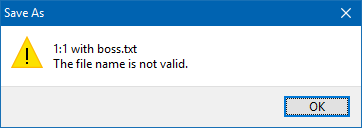 Naming a file with a colon character causes file tab display, file ...