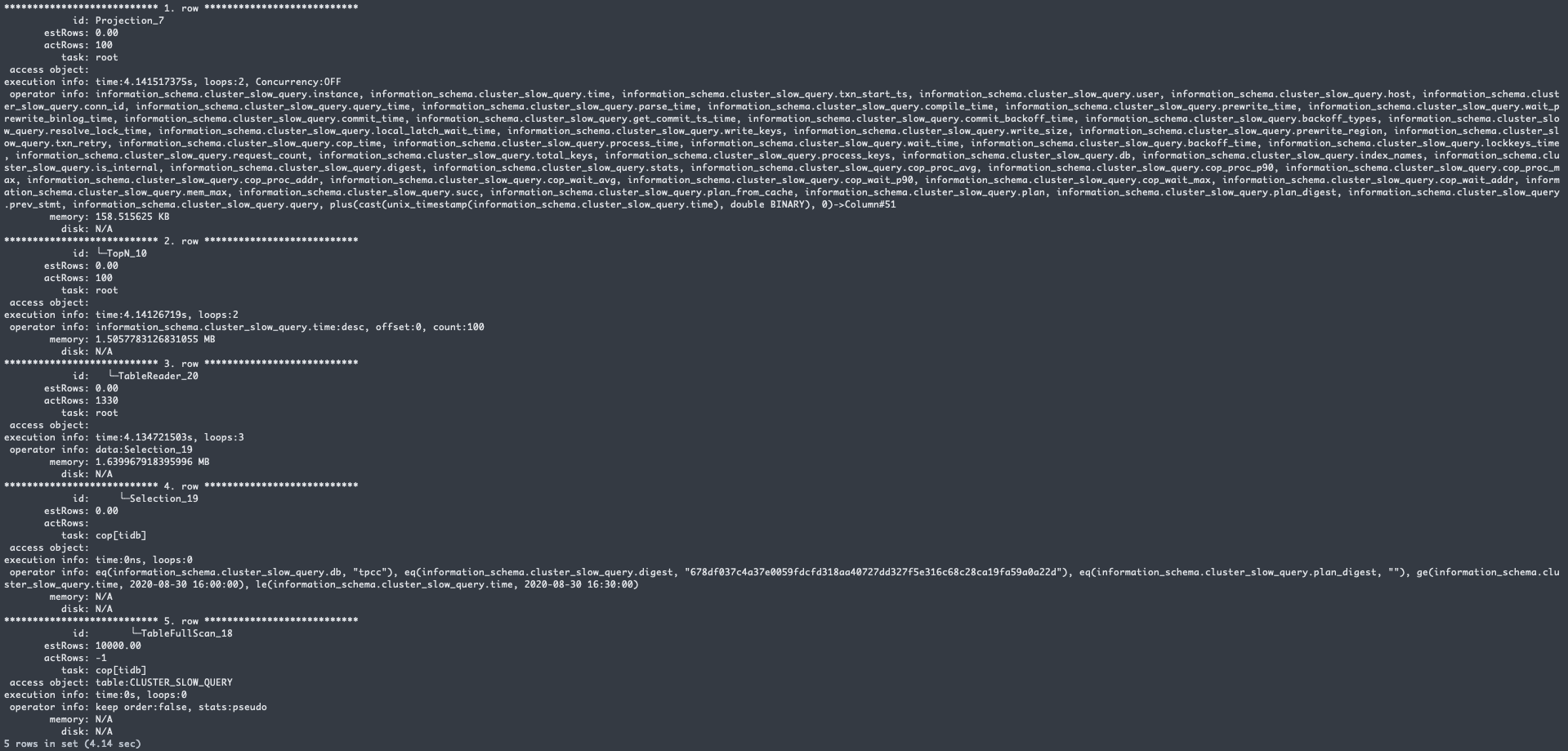 slow SQL query about CLUSTER_SLOW_QUERY · Issue #19653 · pingcap/tidb ...