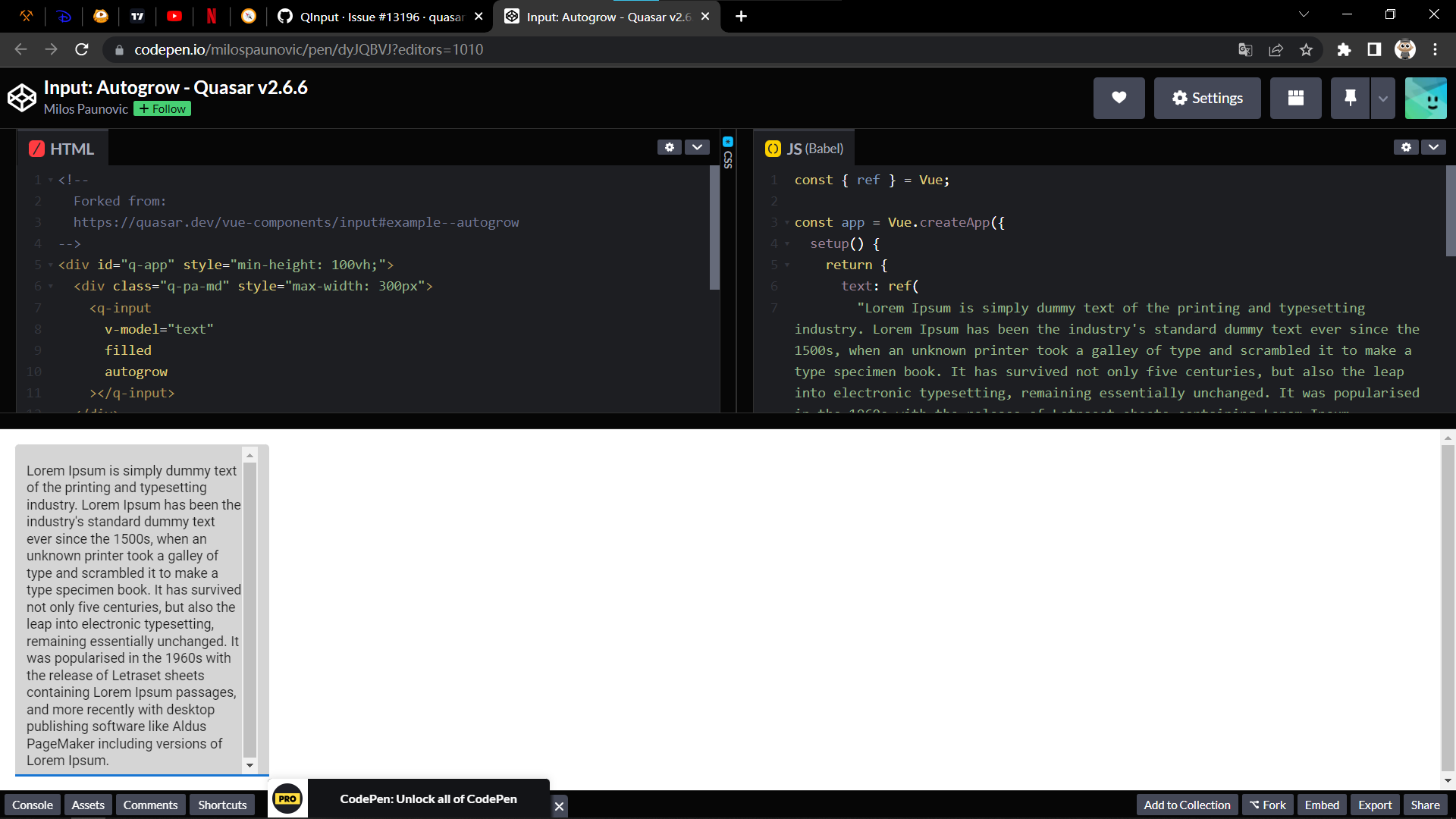 QInput · Issue #13196 · quasarframework/quasar · GitHub