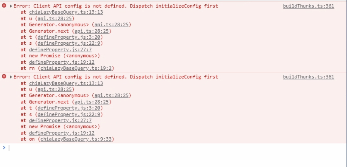 Bug Error Client Api Config Is Not Defined Dispatch Initializeconfig First · Issue 1279
