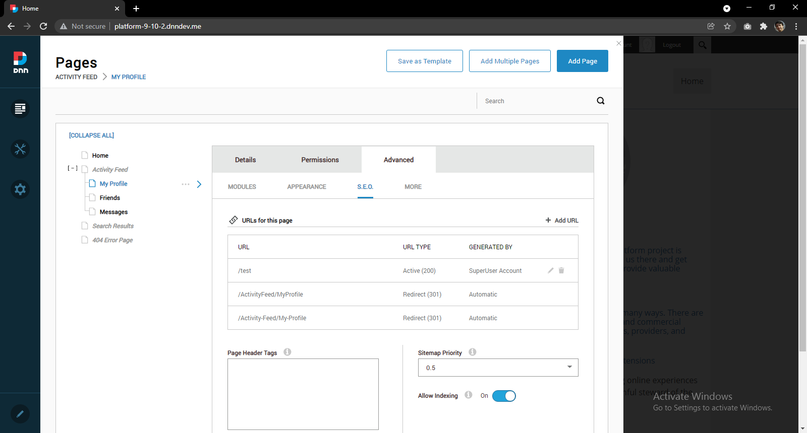 Seo Tab In Pages Panel Doesn T Update Correctly After Deleting A Url · Issue 4924 · Dnnsoftware