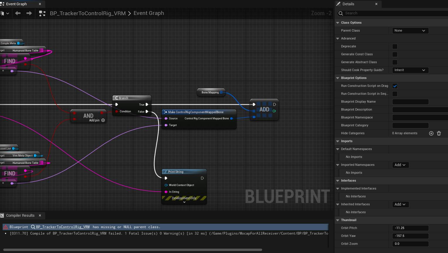 Errors compiling blueprints · Issue #1 · Akiya-Research-Institute/MocapForAll-Receiver-Plugin ...