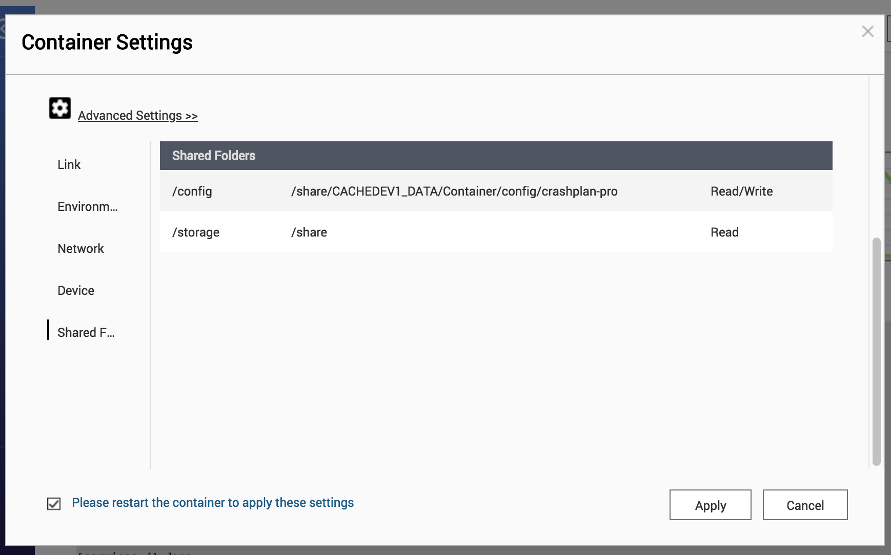 /config and /storage change after a restart · Issue #93 · jlesage/docker-crashplan-pro · GitHub