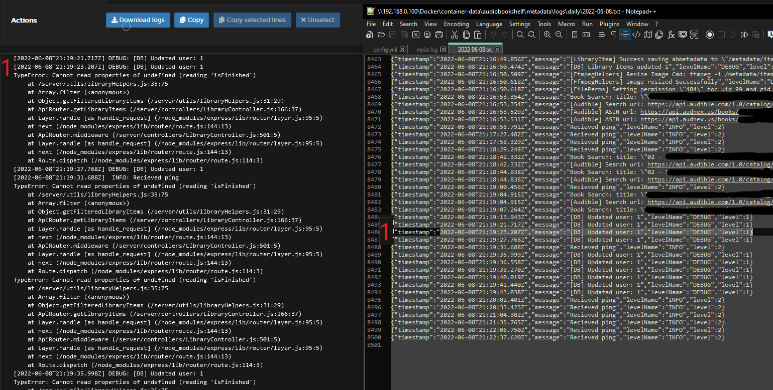 [Bug]: Output from console is not saving in file based logs. · Issue #706 · advplyr ...