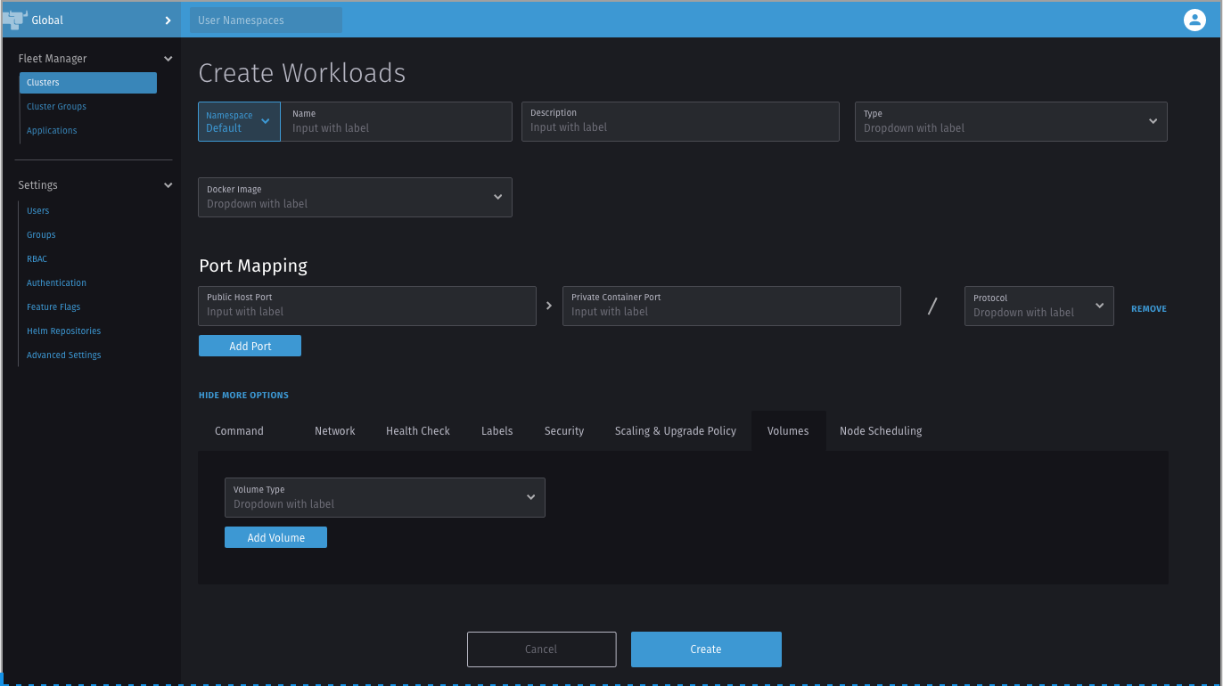 Storage step in workloads based on "Volumes" section in Ember UI · Issue #500 · rancher ...