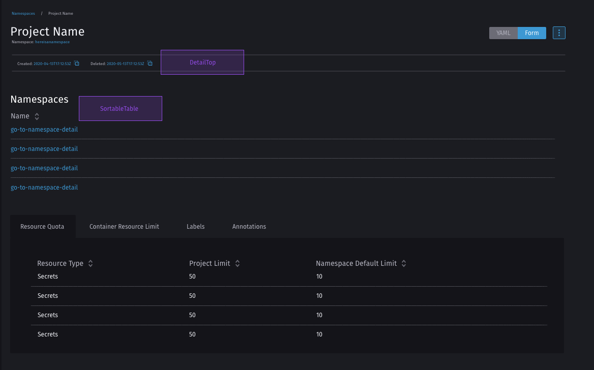 Project - Detail Page · Issue #571 · rancher/dashboard · GitHub