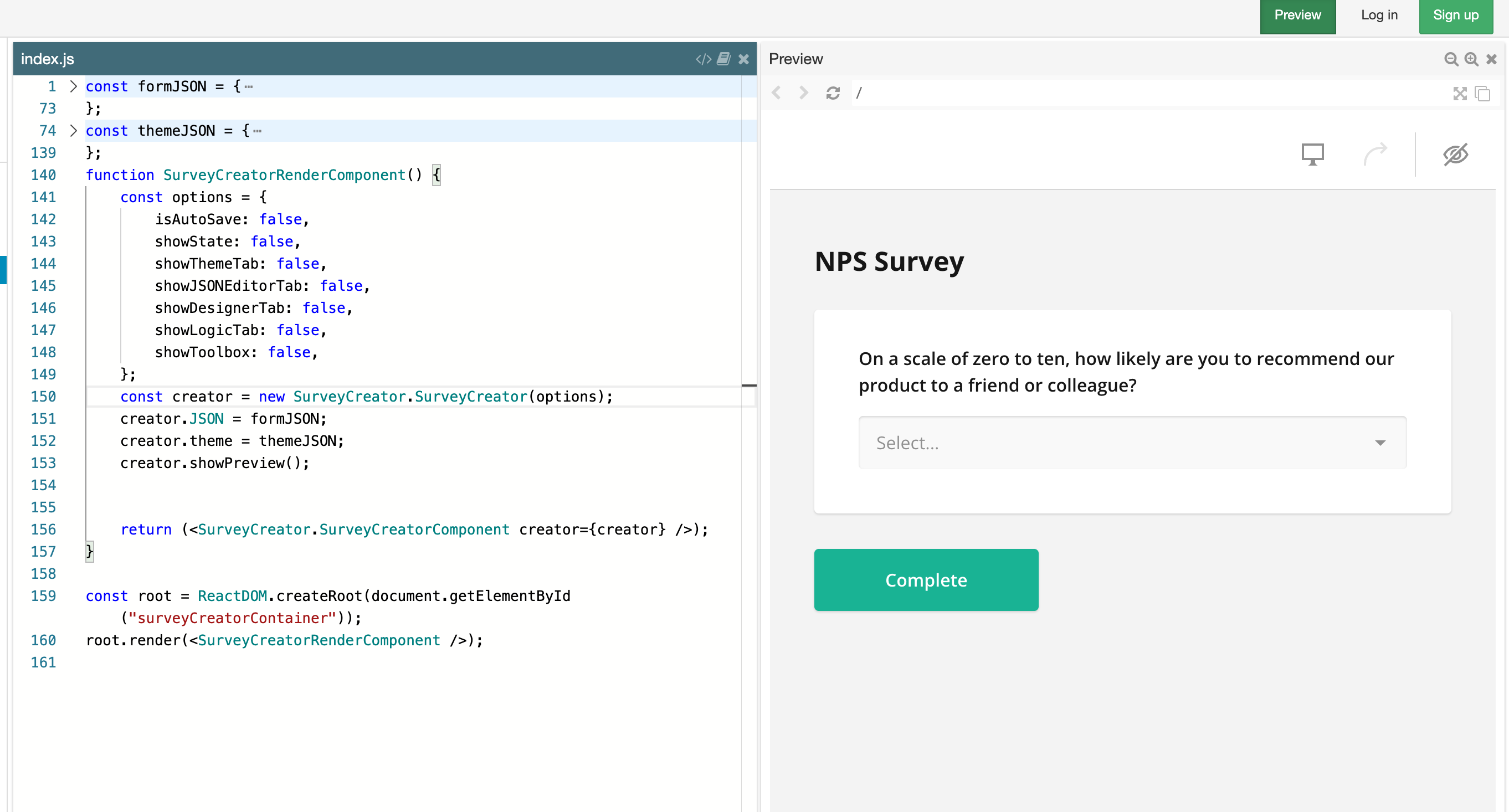 Theme is not applied on `creator.showPreview()` call · Issue #4756 · surveyjs/survey-creator ...