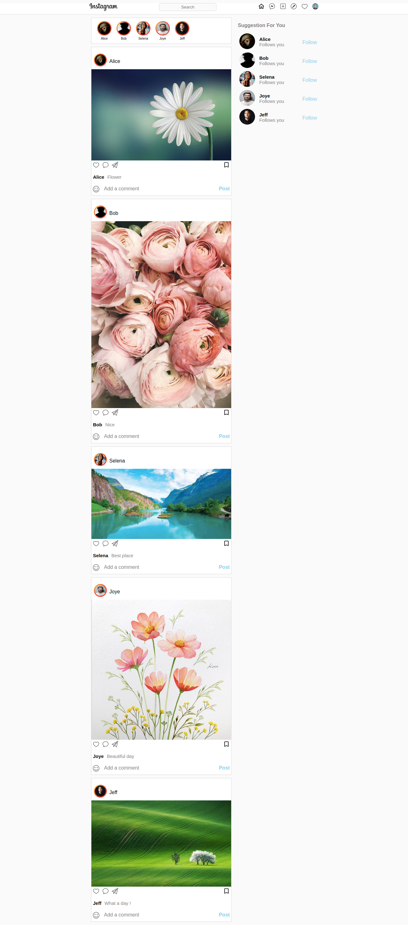 GitHub - nooras/Html-Css-Instagram-Clone