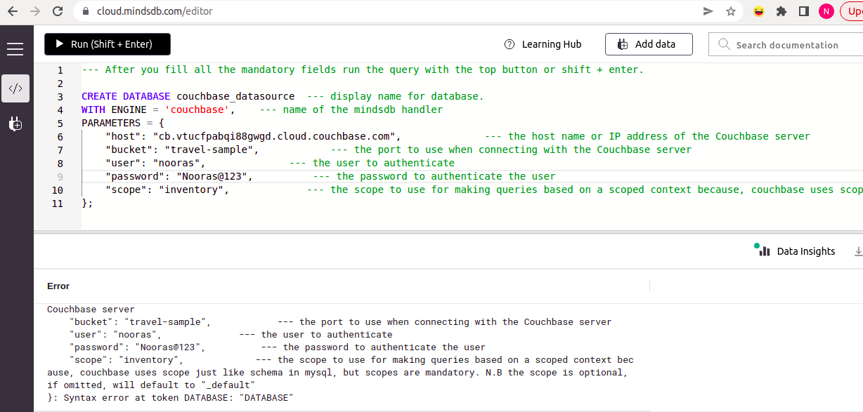 Manual Qa Test Couchbase Handler Manually · Issue 3771 · Mindsdbmindsdb · Github 