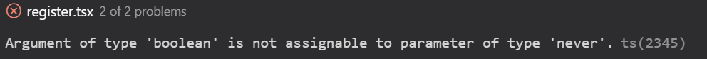 Argument of type 'string' is not assignable to parameter of type 'never' · Issue #212 ...