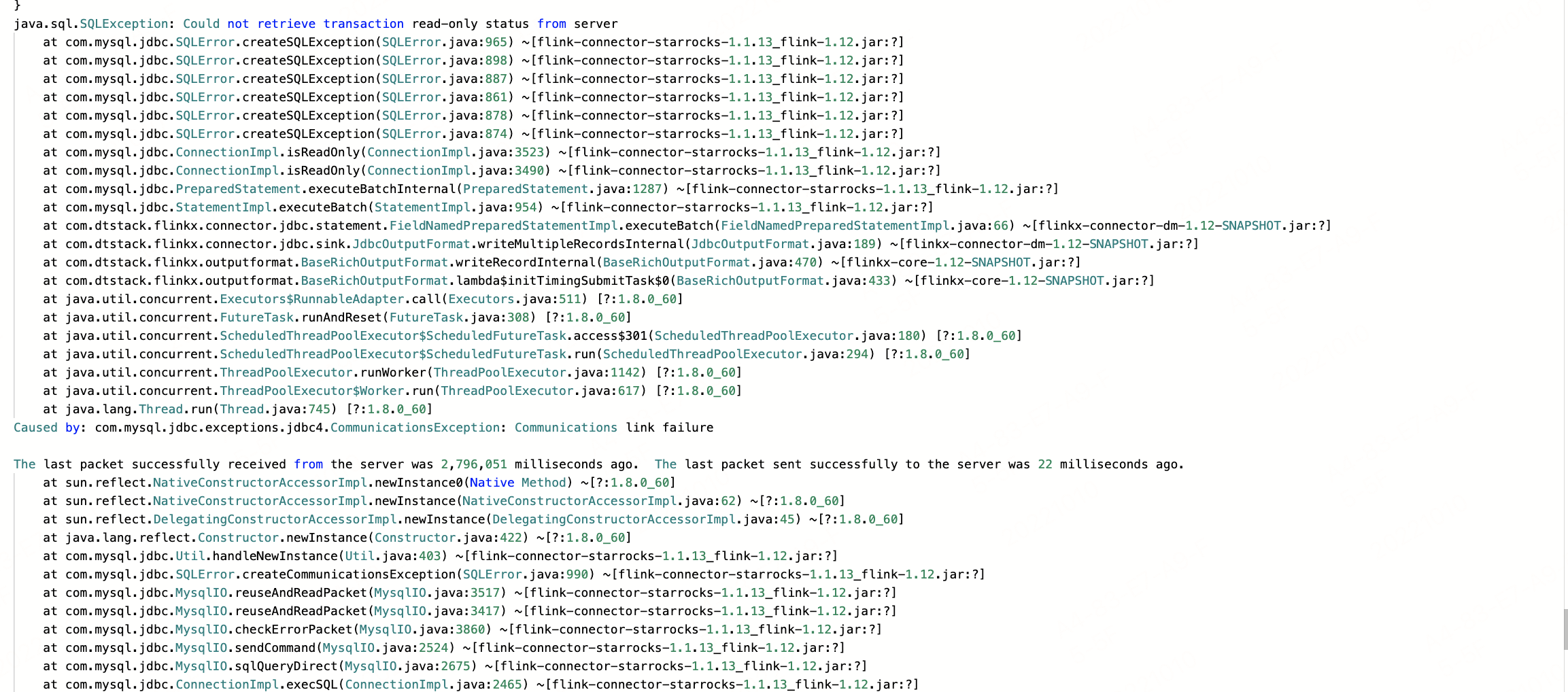 [Feature][jdbc] 优化ClassCastException， 优化写入时数据库连接无效问题 · Issue #1632 · DTStack/chunjun · GitHub