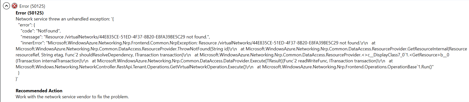 error (50125) Network service threw an unhandled exception · Issue #208 · microsoft/SDN · GitHub