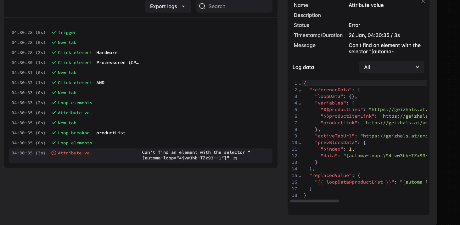 loop executes only once using variables · Issue #1125 · AutomaApp ...