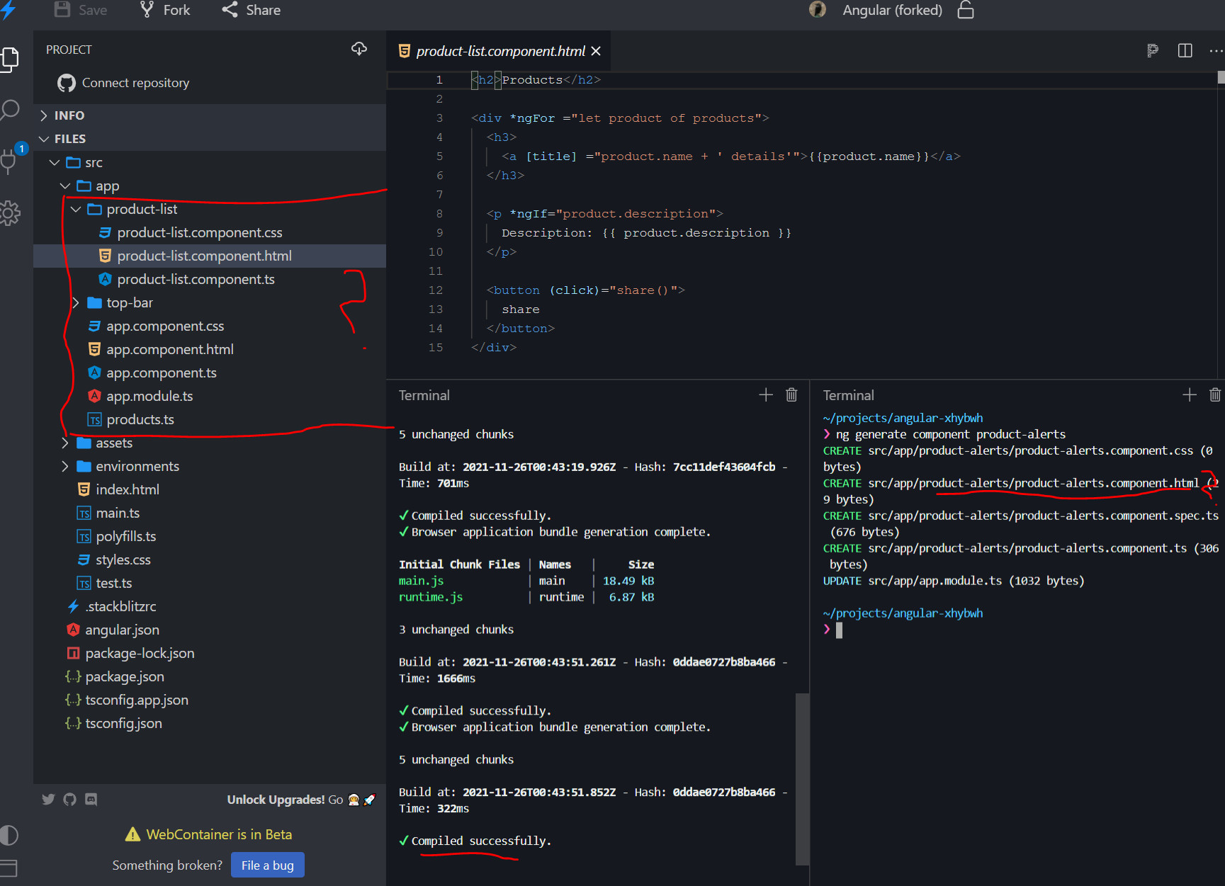 ng generate component command does not generate files in stated ...