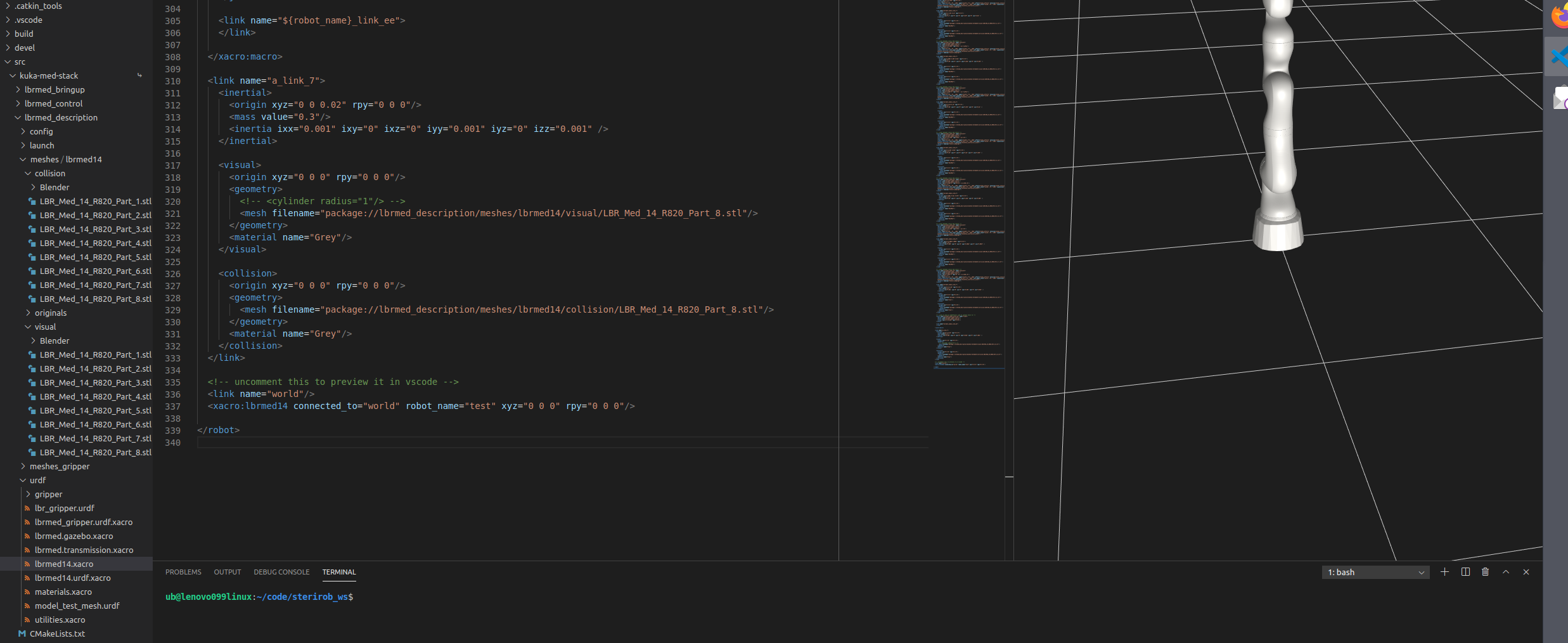 [bug] URDF preview not displaying meshes in vscode 1.47 · Issue #261 · ms-iot/vscode-ros · GitHub
