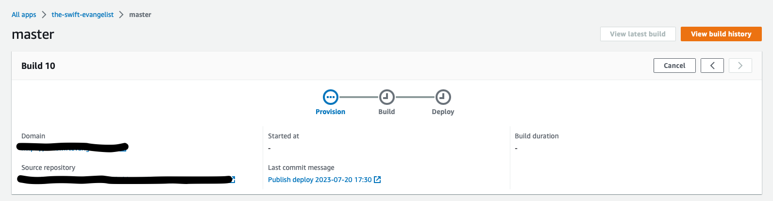 Provisioning step is never ending · Issue #3609 · aws-amplify/amplify-hosting · GitHub