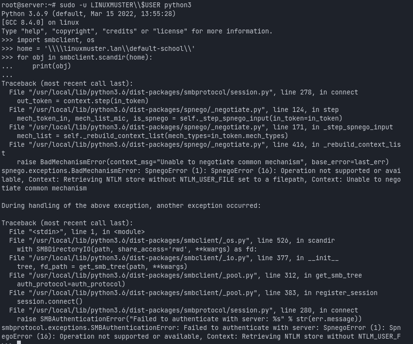 samba home plugin exception · Issue #235 · linuxmuster/linuxmuster-webui7 · GitHub