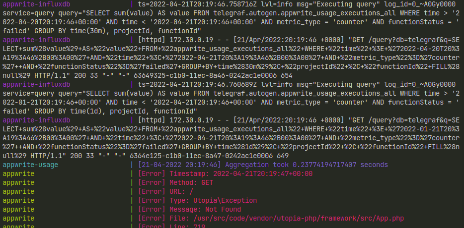🐛 Bug Report: 404 logs · Issue #3137 · appwrite/appwrite · GitHub