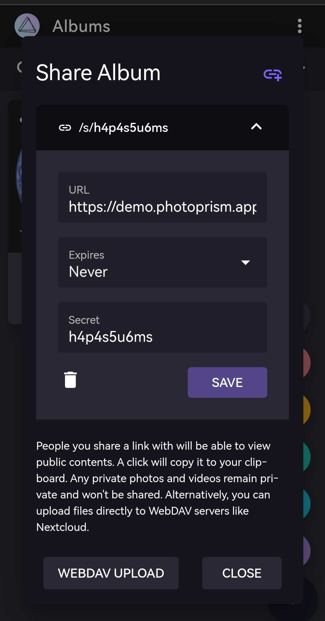 UX: No indication that a new Link to share Album is generated · Issue #3246 · photoprism ...