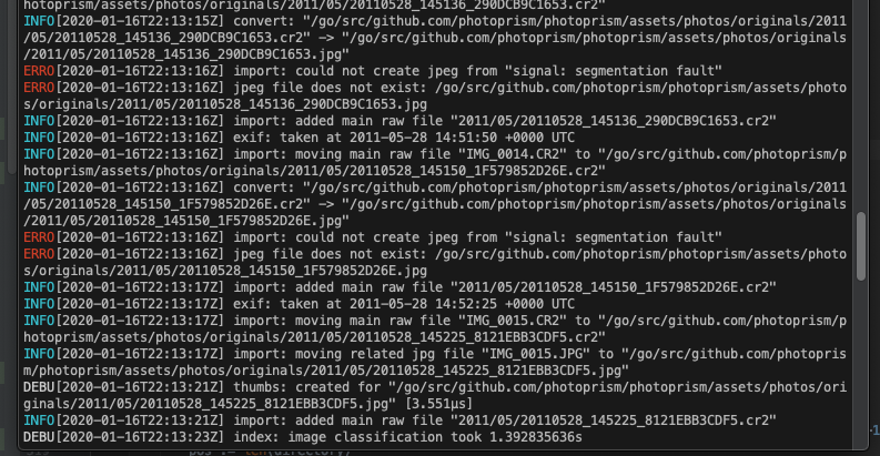 Crash while importing photos · Issue #202 · photoprism/photoprism · GitHub